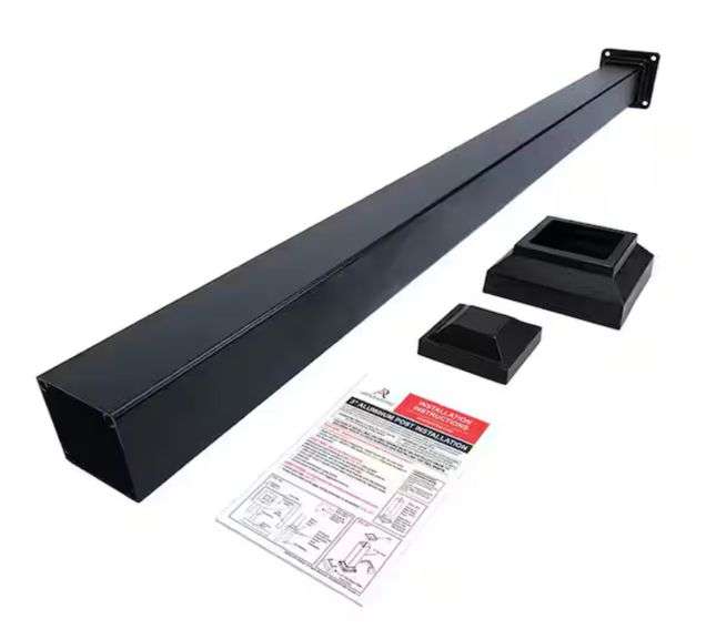 Aria Railing 3 in. x 3 in. x 42 in. Black Powder Coated Aluminum Deck ...