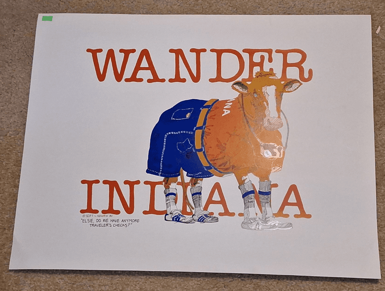 1982 Scott L Hendrie Wander Indiana poster 26x20 - Metzger Property ...