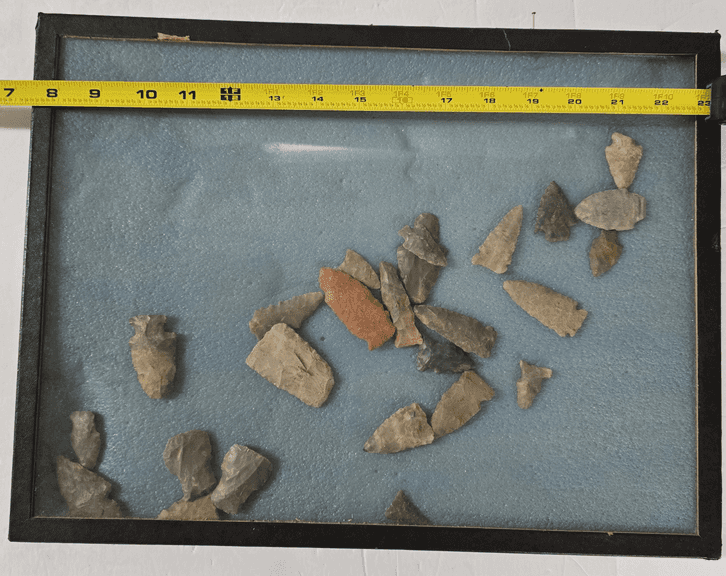 Native American Stones & Points in Display Case - Metzger Property ...