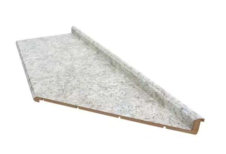 Hampton Bay 10 ft. Right Miter Laminate Countertop in Typhoon Ice with ...