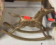 Brass coated rocking horse 6” - Metzger Property Services, LLC