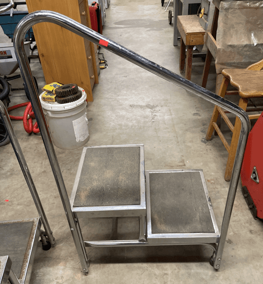 Metal Step Stool With Handle Rail 26”x3’ - Metzger Property Services, LLC