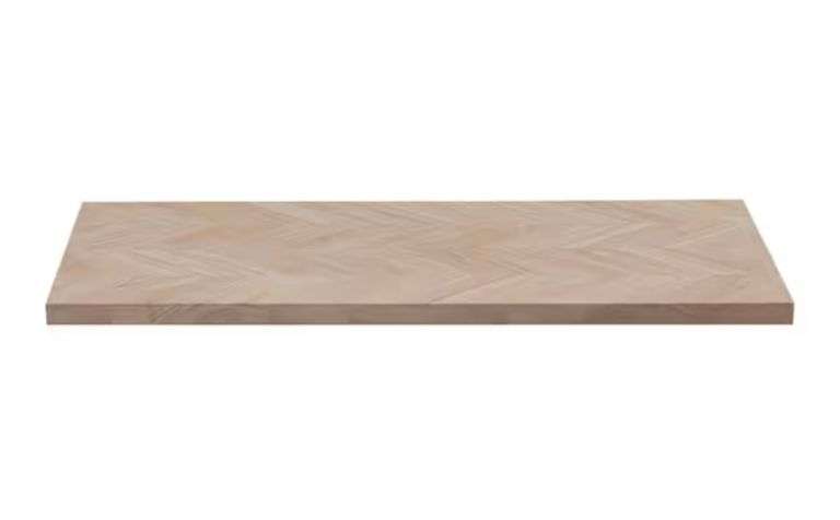 HARDWOOD REFLECTIONS 8 ft. L x 25 in. D Unfinished Hevea Chevron Solid ...