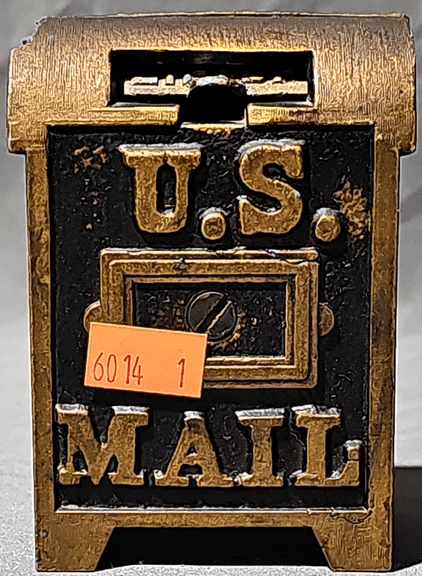 1900s Cast Iron Mail Box Bank (chipped) 4" - Metzger Property Services, LLC