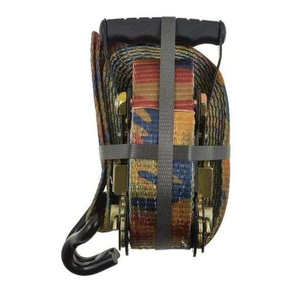 Camo Ratchet Tie-Down Strap 16 Ft. X 2 in. 3,333 Lbs. with J Hook ...