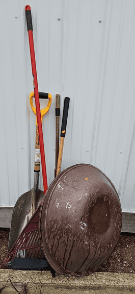 Broom Rake, Bird Bath Bowls - Metzger Property Services, LLC