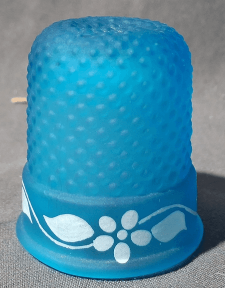 Westmoreland hand painted blue satin thimble 1.75" t - Metzger Property ...