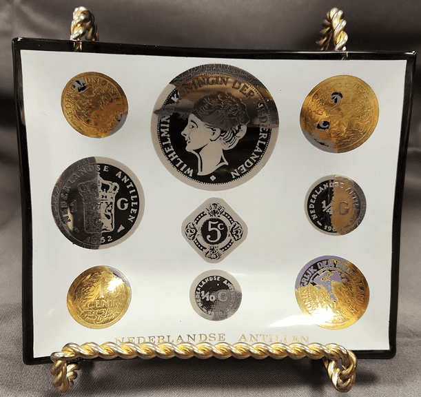 Glass coin trinket dish 4 ⅛" x 3.75" - Metzger Property Services, LLC