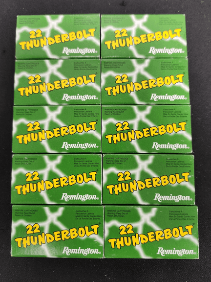 Remington 22 thunderbolt high velocity .22 long rifle round nose rim ...