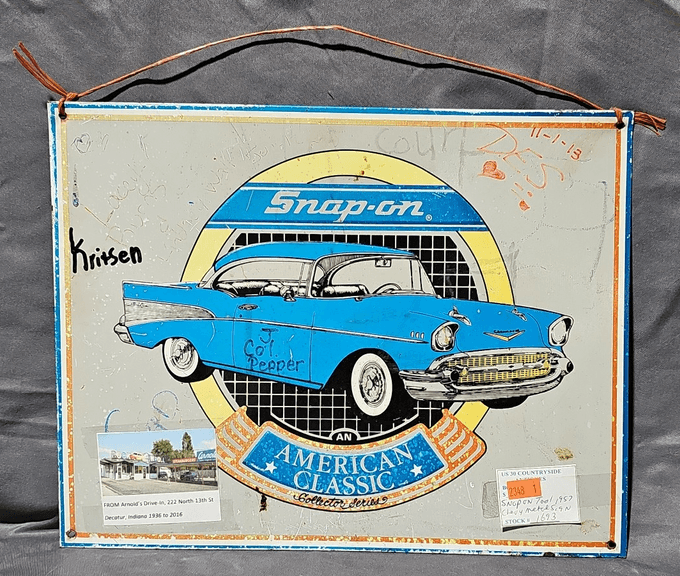 Metal one-sided Snap-On sign (cosmetic damage) 13.5”x10” - Metzger ...