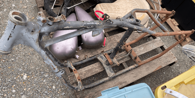 Vintage Motorcycle Frame - Metzger Property Services, LLC