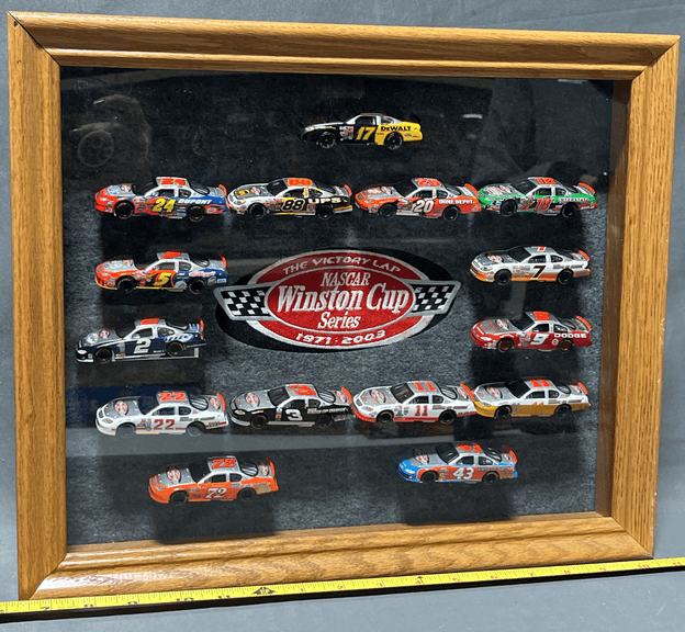 NASCAR Victory lap display with small scale cars 16x14" - Metzger ...