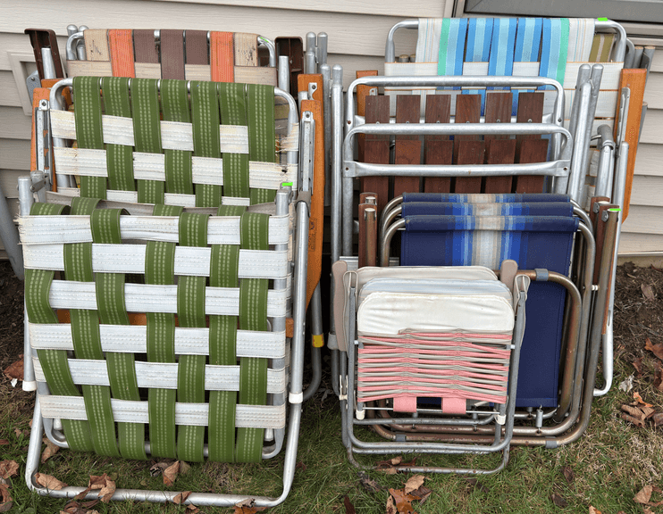 Folding lawn chairs and lounge chairs - Metzger Property Services, LLC