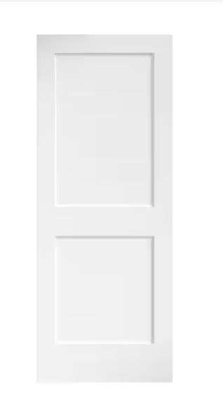 eightdoors 30 in. x 80 in. x 1-3/8 in. Shaker White Primed 2-Panel ...
