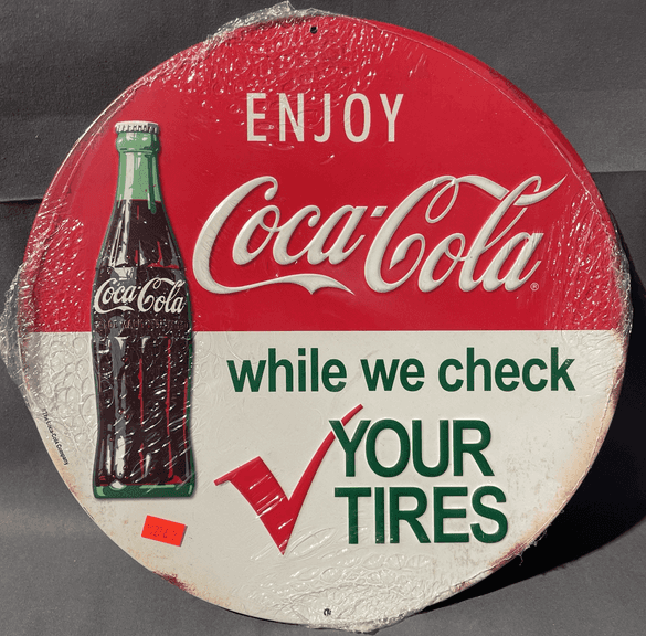 Open Road Metal “Enjoy Coca-Cola” Sign 12” dia & Enjoy Coca-Cola ...