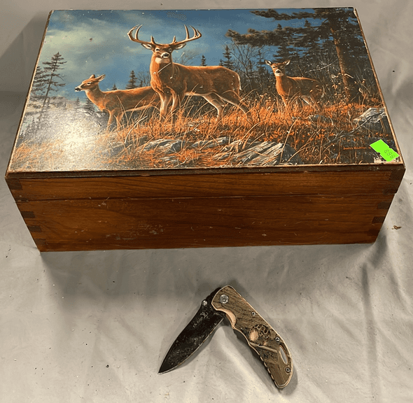 Wooden decorative whitetail deer box 12”x8.5”x4.5”, pink camouflage Elk ...