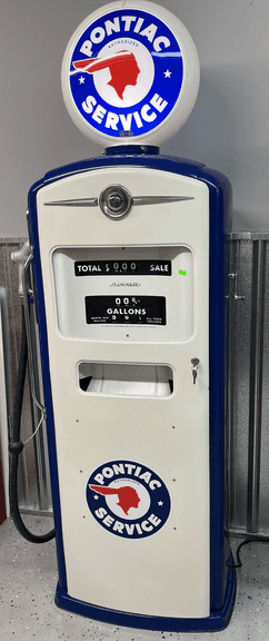 Pontiac Service Gas Pump with Glass Inserts, Plastic Frame By Bennett ...