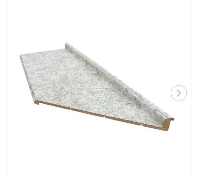Hampton Bay 6 ft. Right Miter Laminate Countertop in Typhoon Ice with ...