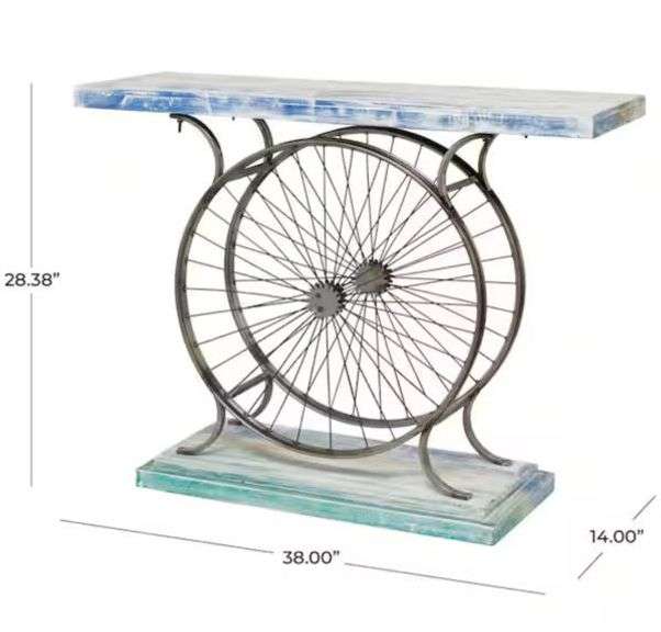 Litton Lane 38 in. Blue Large Rectangle Wood Wide Slatted Top Bike ...