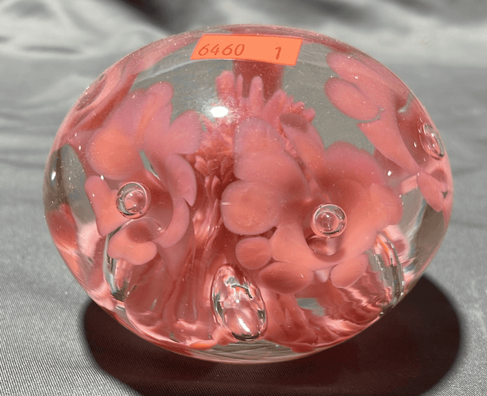 1994 Joe Rice glass paperweight with controlled bubbles - Metzger ...