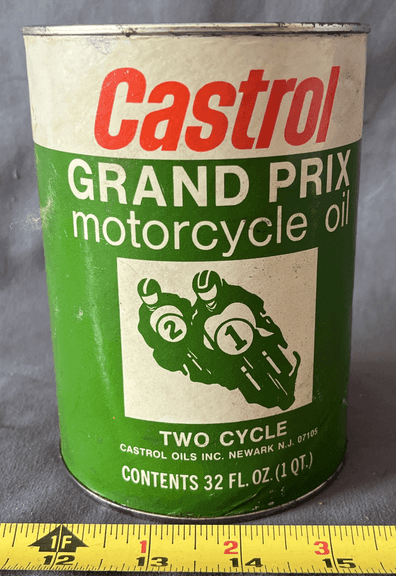 Castrol Oils Inc. Grand Prix Motorcycle Oil 1 Quart Cardboard Can ...