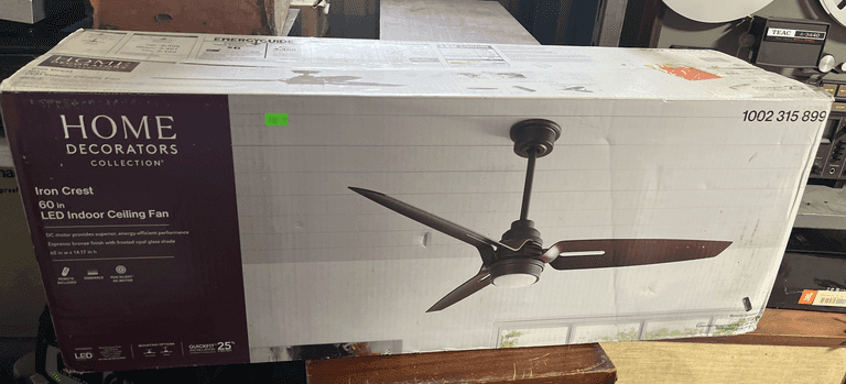 Home Decorations Iron Crest Led Indoor Ceiling Fan (new in sealed box ...