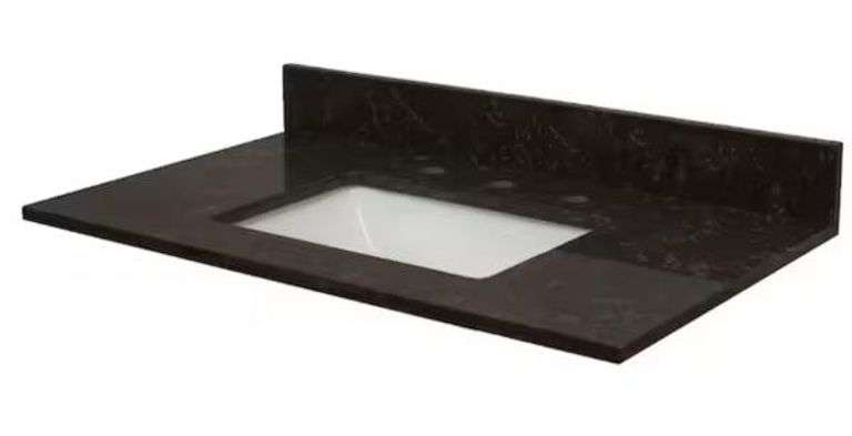 MarCraft Vista 49 in. W x 22 in. D Quartz Single Rectangle Basin Vanity ...