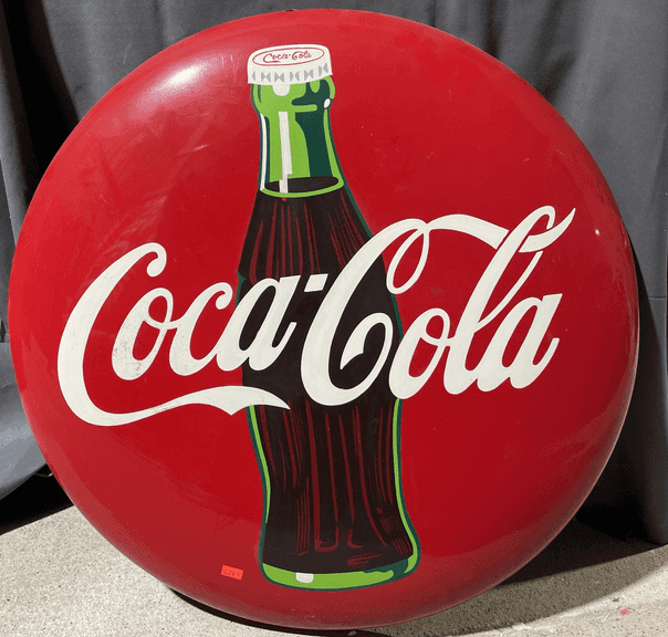 Hand Painted Metal Coca-Cola “Tacker-Type” Sign 24”dia - Metzger ...