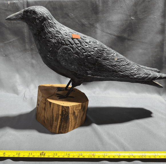 Black Wood Raven Statue 12”x18” - Metzger Property Services, LLC