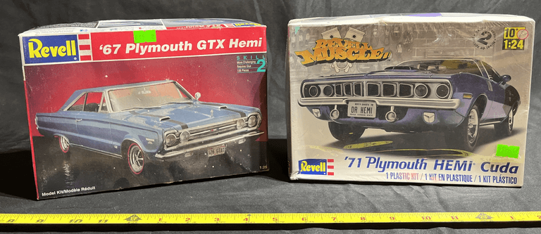2- Revell models inc. 1967 Plymouth GTX hemi - appears complete & 1971 ...