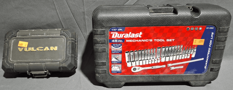 Vulcan Toolbox with Drill Bits, Duralast Toolbox with Bits and Sockets ...