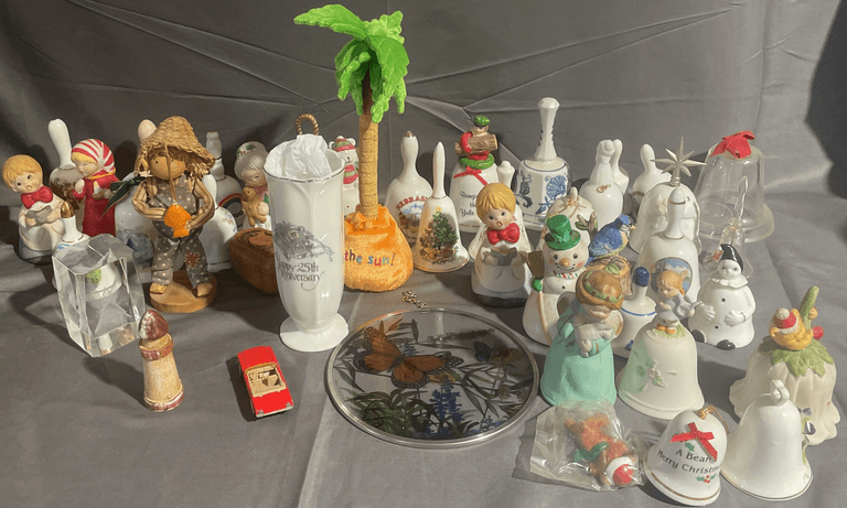 Porcelain Bell Assortment, Happy 25th Anniversary Porcelain Vase, Angel ...