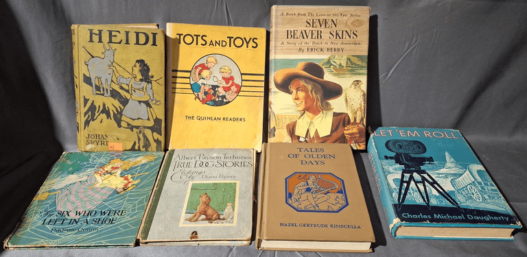Antique Book Assortment Including Heidi, Tots and Toys, Tales of Olden ...