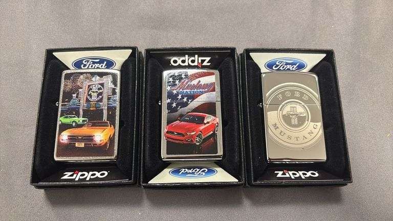 3- Zippo Ford Collector Lighters - Metzger Property Services, LLC