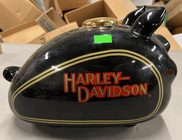 Harley Davidson fuel tank ceramic piggy bank - Metzger Property ...