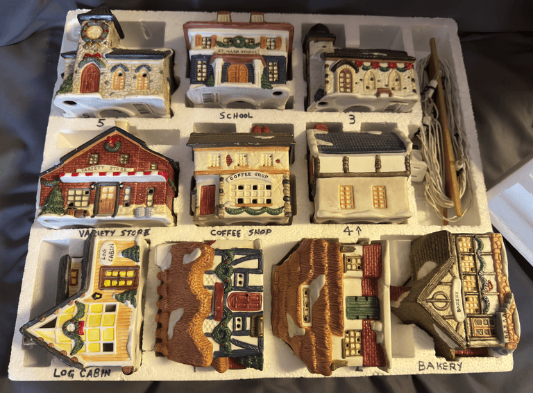 Americana 10 porcelain collectible houses - Metzger Property Services, LLC
