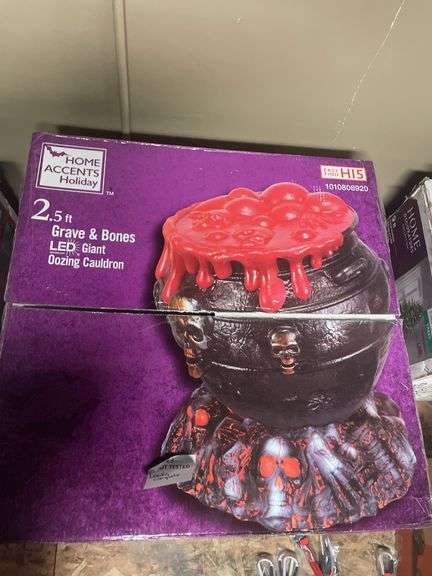 Home accents holiday 2.5’ Grave & Bones LED Giant Oozing Cauldron ...
