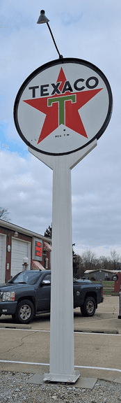Texaco Station Enamel ID Double Sided Sign with Banjo Pole, 5ft Approx ...