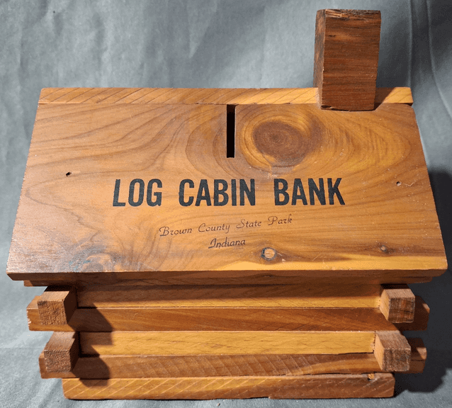 Wood Log Cabin Bank Brown County State Park Indiana 6.75"x7" - Metzger ...