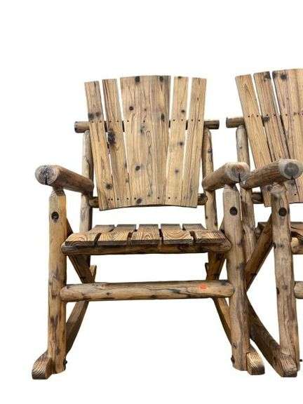 Rustic Wooden Rocking Chair 30”x4’ - Metzger Property Services, LLC