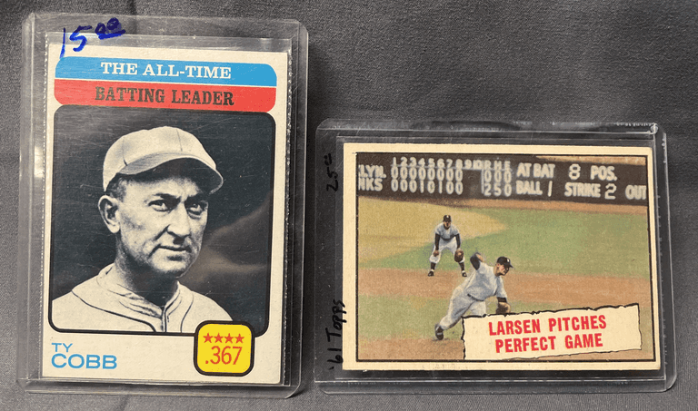 The All Time Batting Leader, Larsen Pitches Perfect Game baseball cards ...