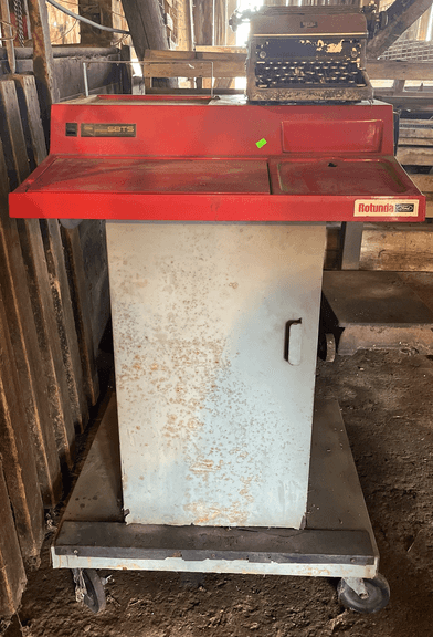 Ford Rotunda workstation and cabinet on casters with Royal manual ...