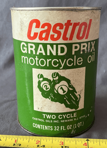 Castrol Oils Inc. Grand Prix Motorcycle Oil 1 Quart Cardboard Can ...