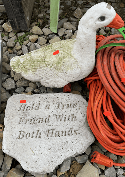 Ceramic Duck Garden Decor, “Hold A True Friend With Both Hands” Stone ...