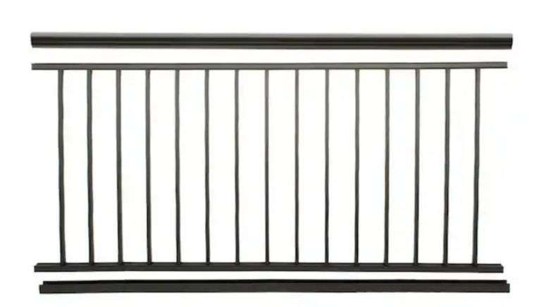 Aria Railing 36 in. x 69.43 in. Black Powder Coated Aluminum ...