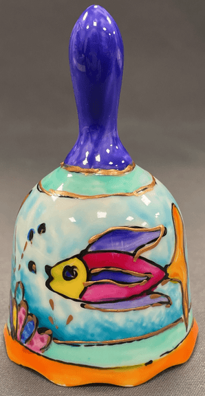 Hand Painted Fish Bell from Florida 1 7/8”Dia. x 3”T - Metzger Property ...