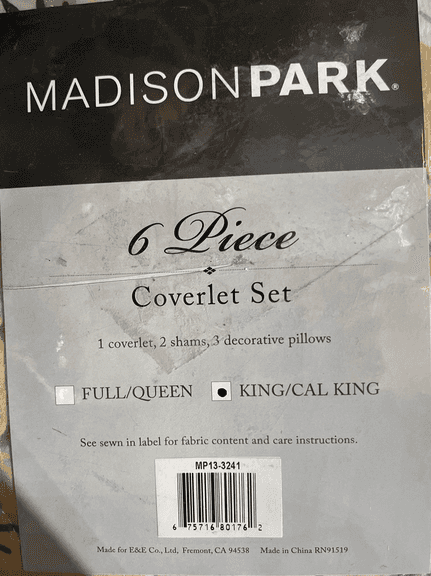 Madison Park king 6 pc comforter set - Metzger Property Services, LLC