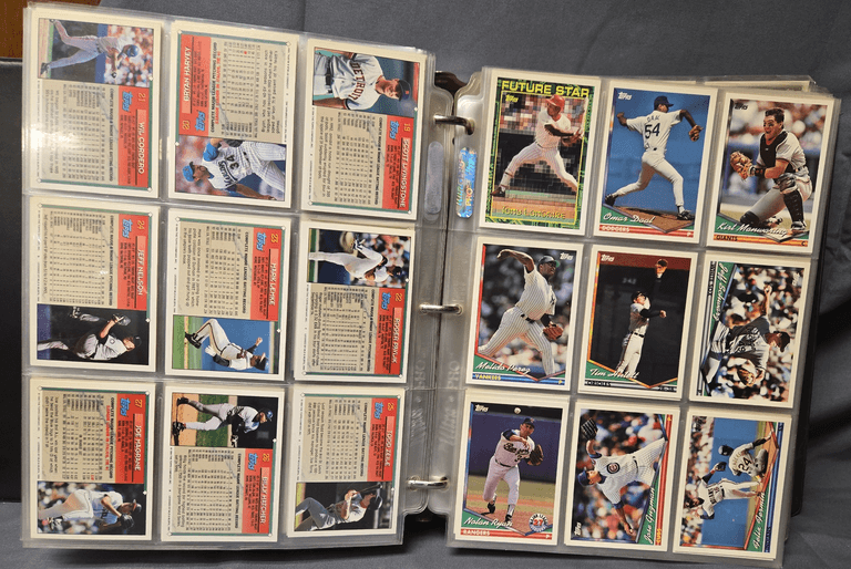 Topps baseball card assortment in Binder inc. Tony Gugliotta, Latrell ...