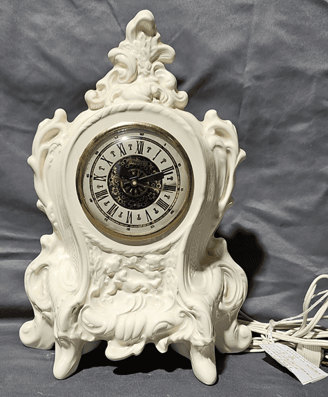 Narco white electric mantle clock 11”H - Metzger Property Services, LLC