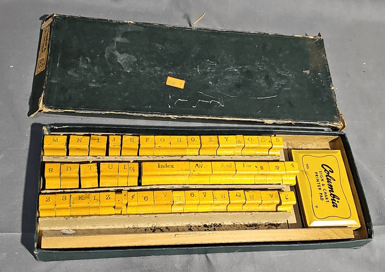 Columbia Sign & Chart Printers Wood/Rubber Stamps Set - Metzger ...